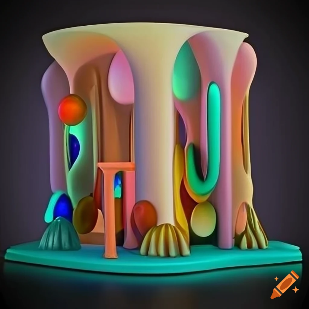 Intricate 3d sculpture with vibrant colors