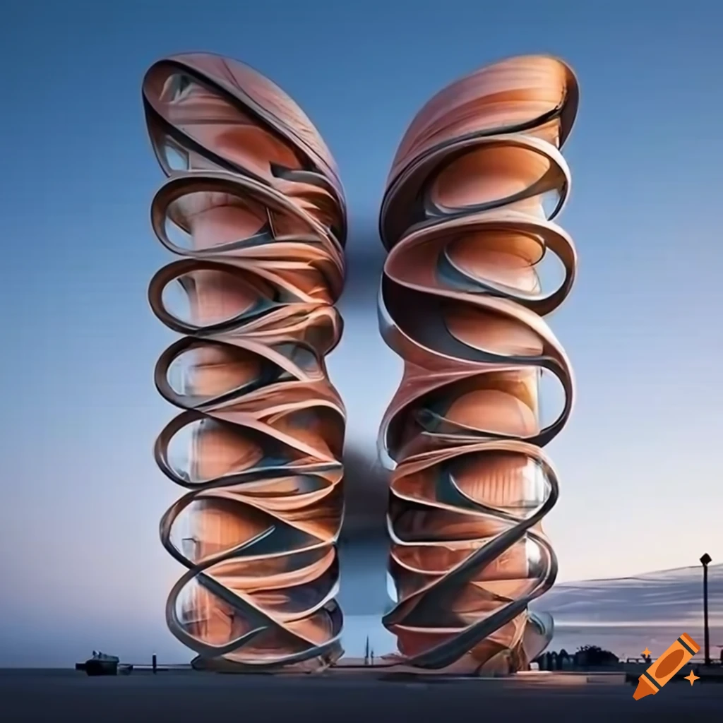 Carlo ratti architect's vertical spiraling facade structure on Craiyon
