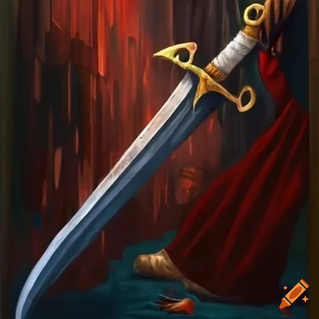 Cartoon of a sword cutting through darkness