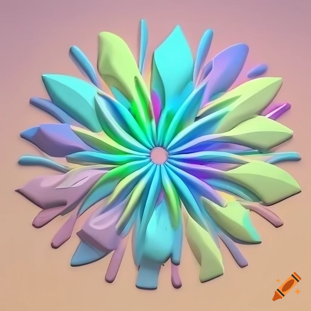 Colorful and intricate 3d abstract sculpture
