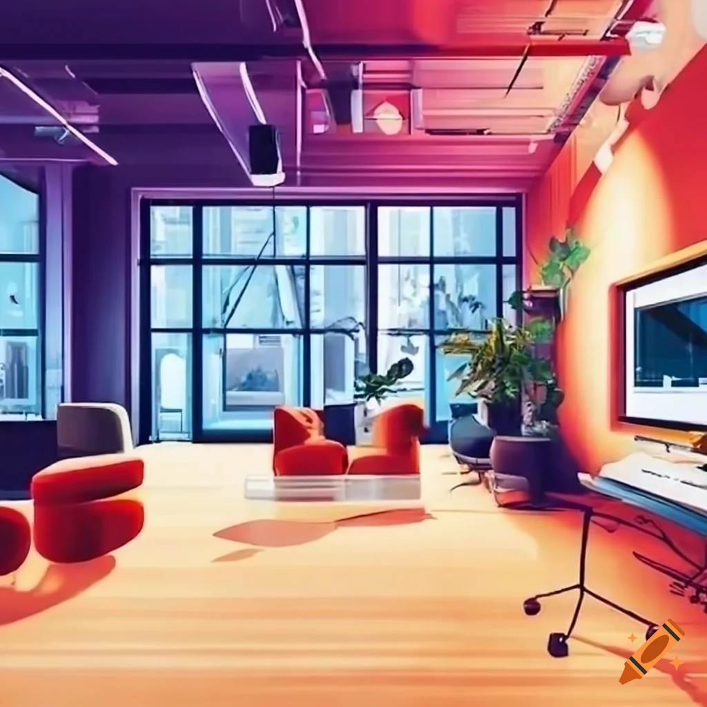 Background of a futuristic office on Craiyon