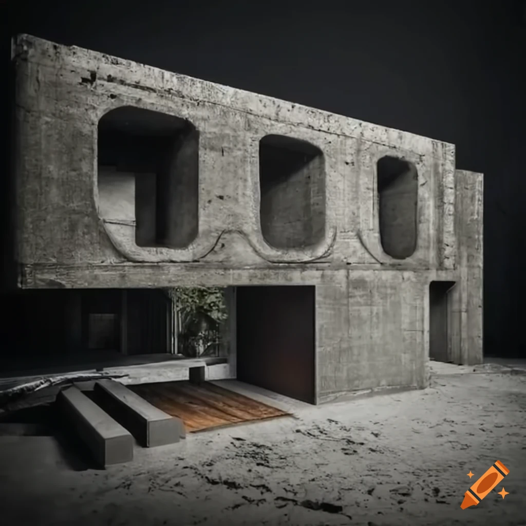 3d printed eco-brutalist concrete house