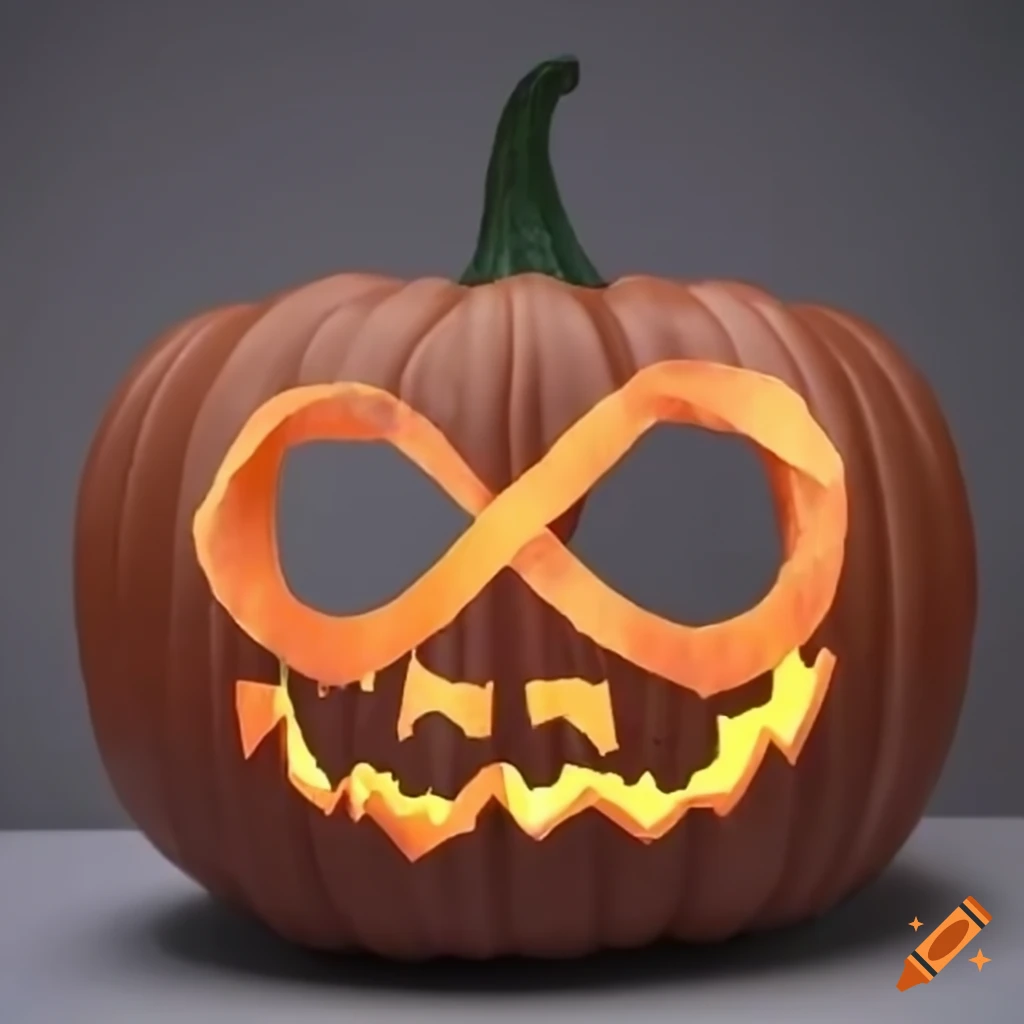 Infinity symbol shaped Jack-o'-lantern on Craiyon