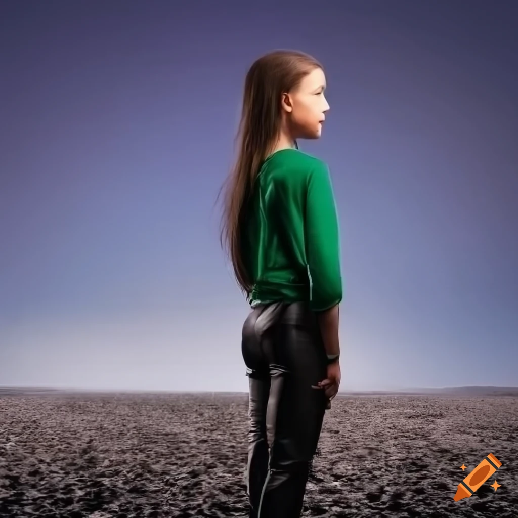 Closeup photograph of Greta Thunberg on Craiyon