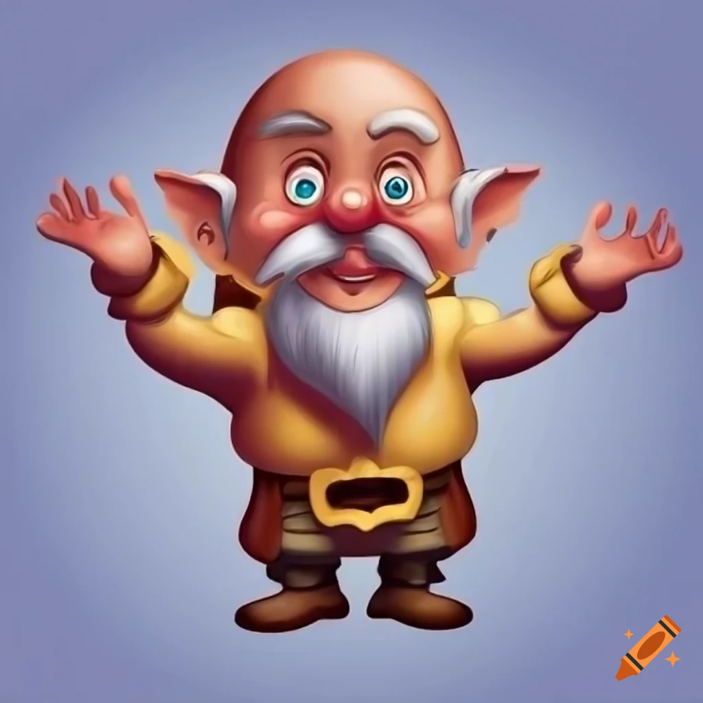 Cartoon of a laughing dwarf on Craiyon