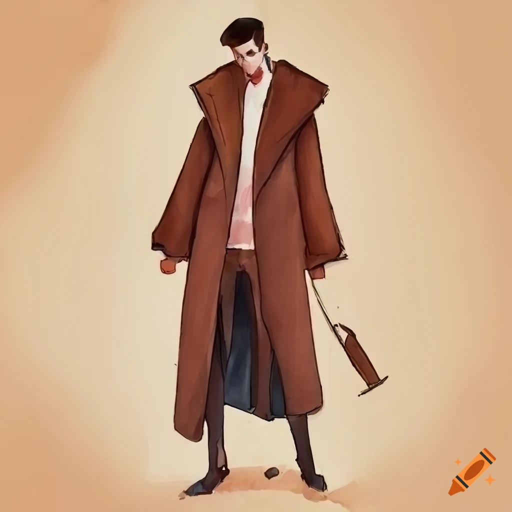 Stylized watercolor painting of a stylish male in autumn theme on Craiyon