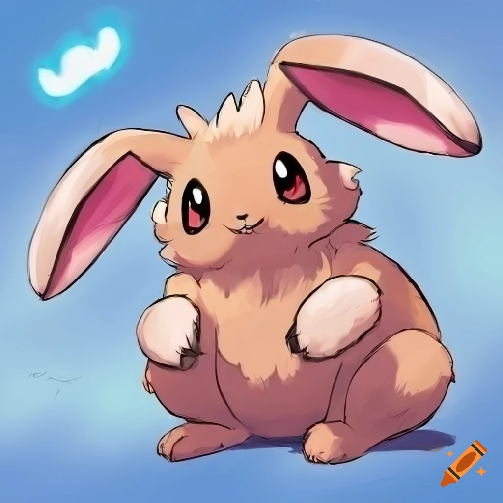 Fluffy bunny pokemon fan artwork on Craiyon