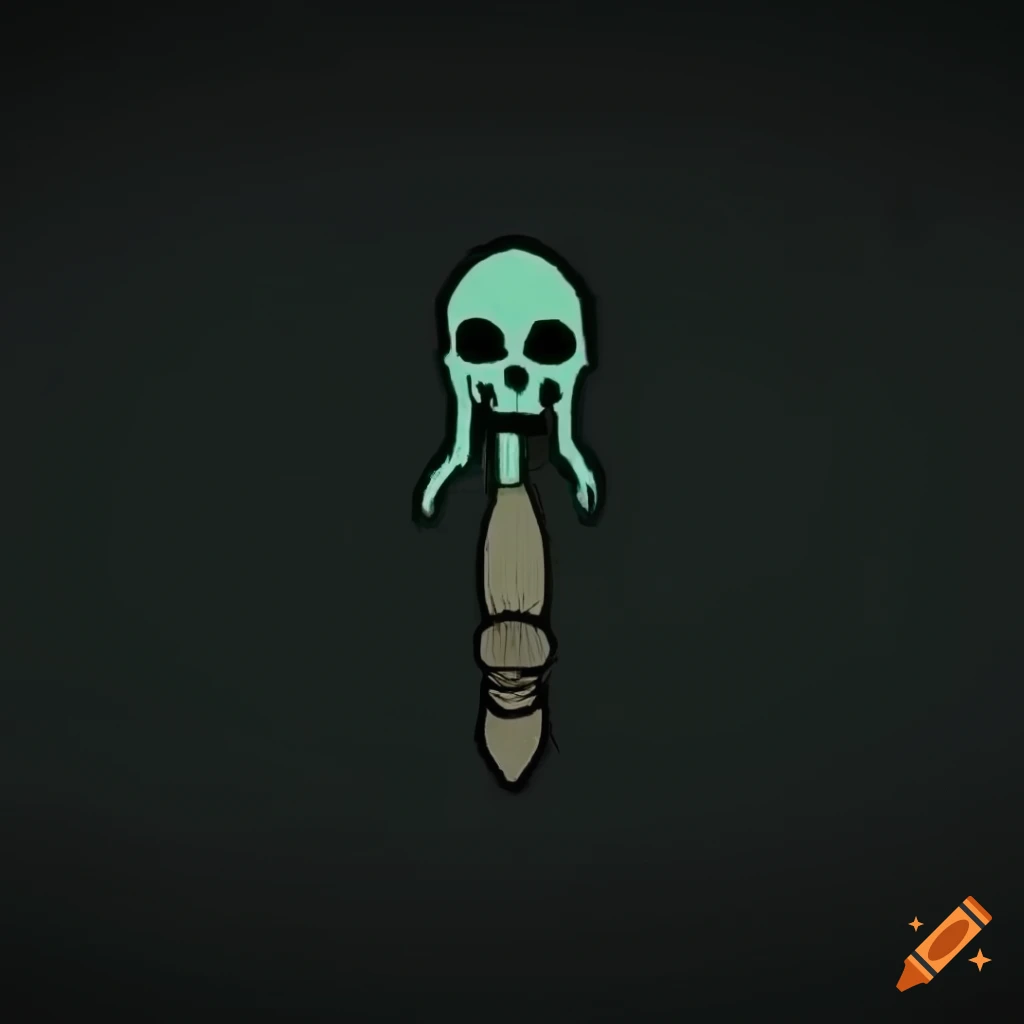 Minimalist logo of Barotrauma game with skull and fishing rod float on ...