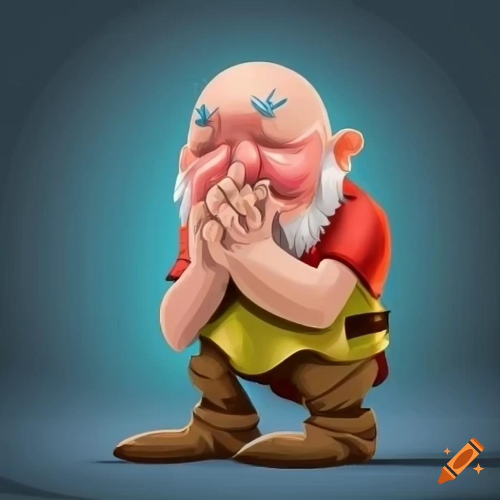 Cartoon image of a crying dwarf