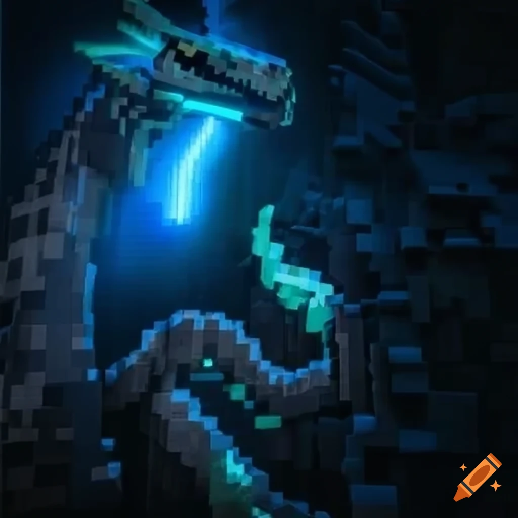 Minecraft-style dragon illustration on Craiyon