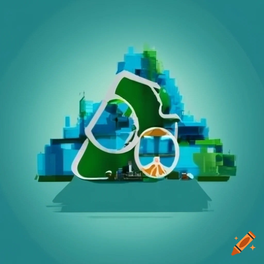 Image of sustainable city with recycling resources on Craiyon