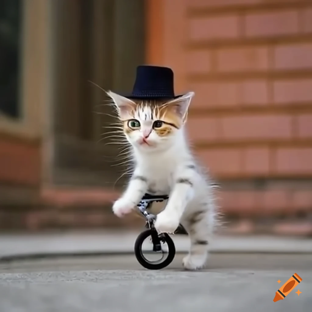 Whimsical blue cat with mushroom cap on Craiyon