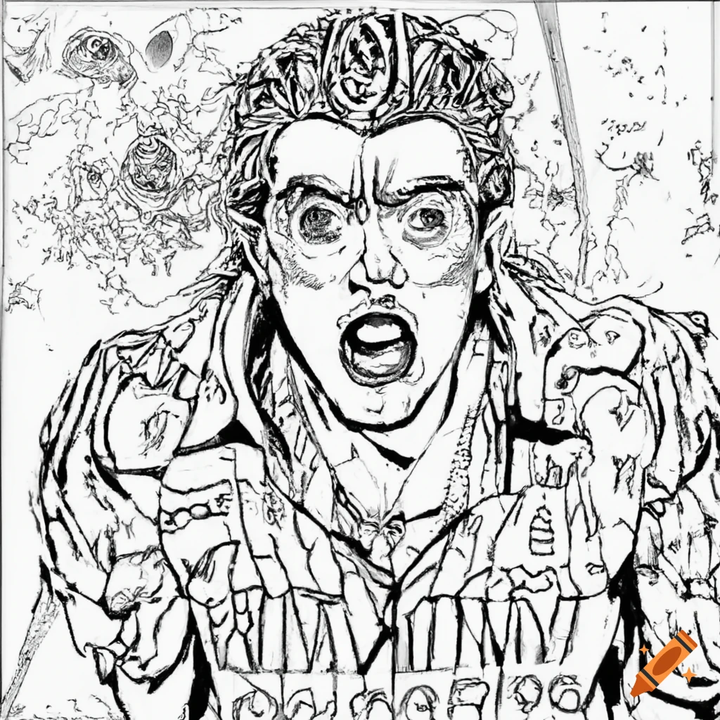 Coloring page of John Farnham on Craiyon