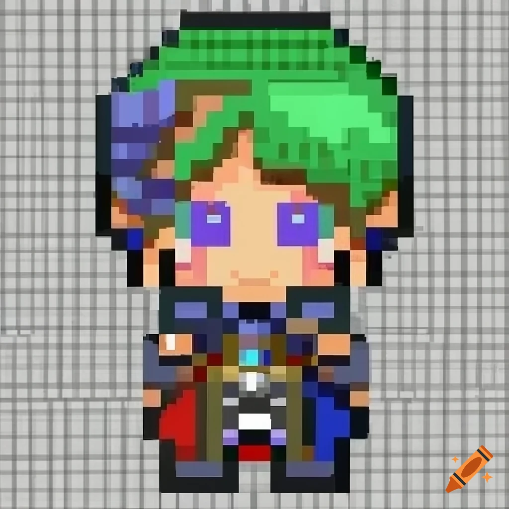 Pixel art of robin from fire emblem in undertale style on Craiyon