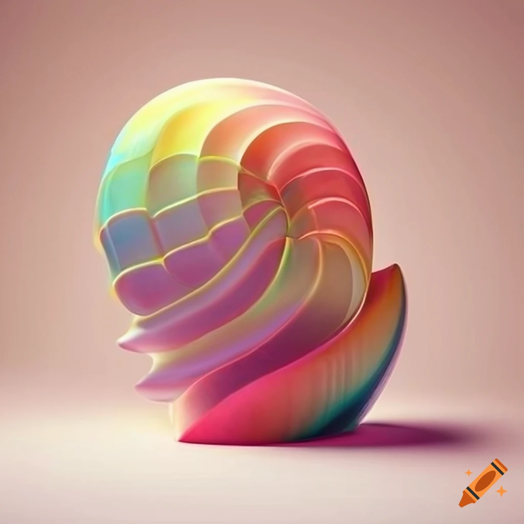 Colorful and intricate abstract 3d sculpture on Craiyon