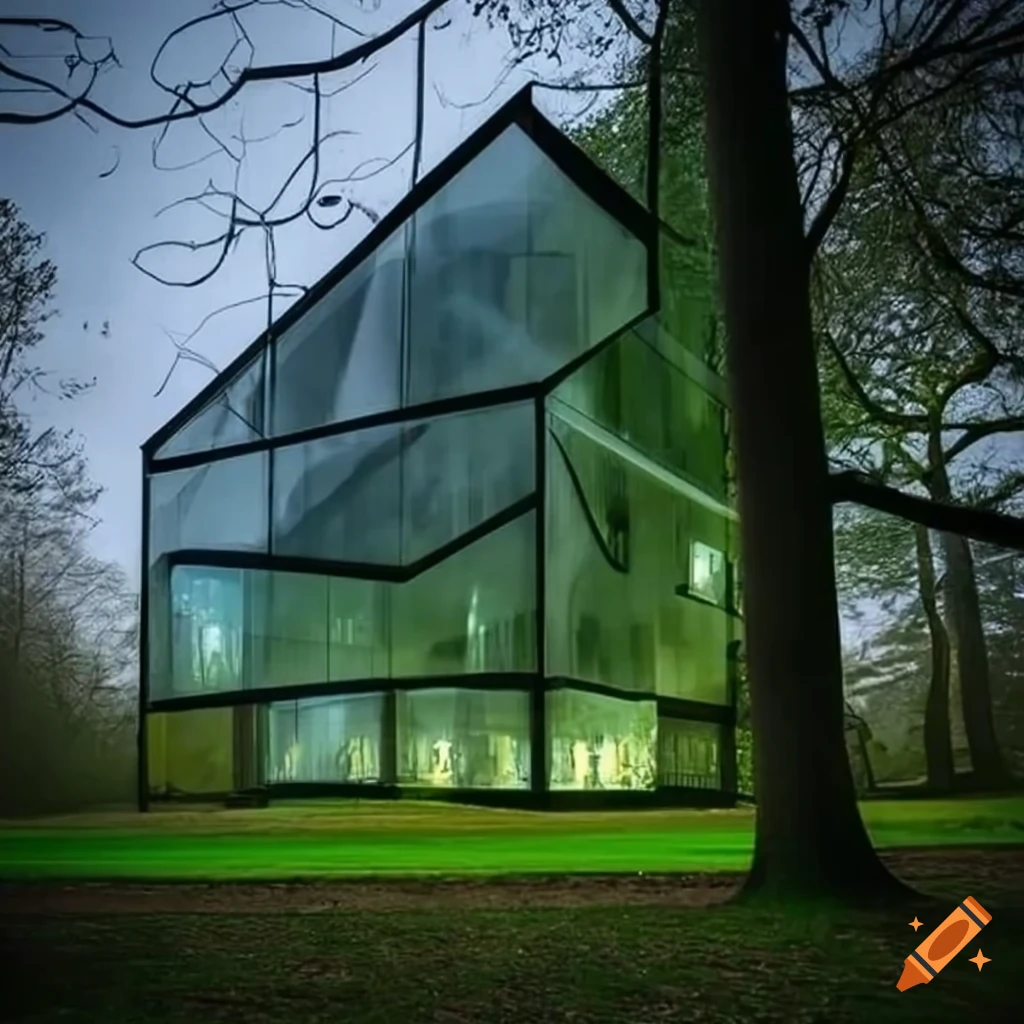 Building shaped like a musical note surrounded by gardens