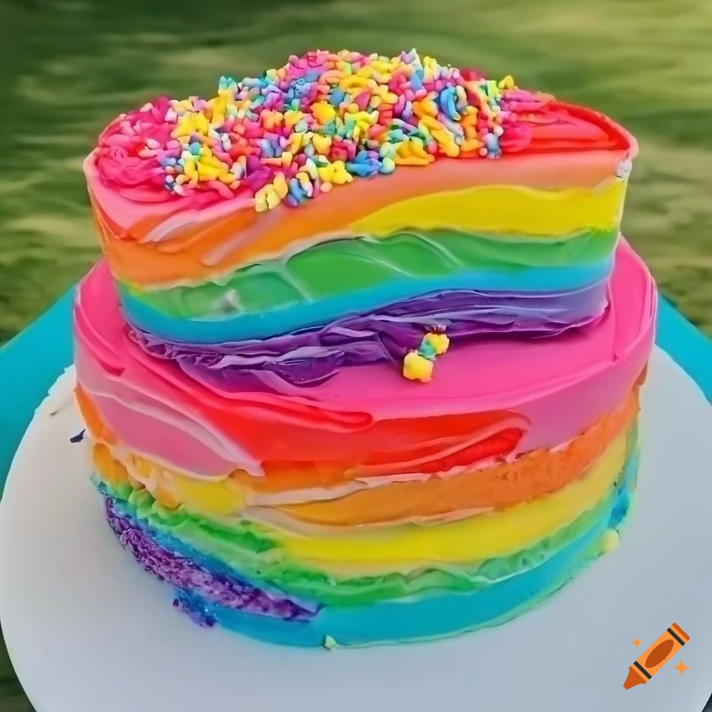Colorful swirl cake