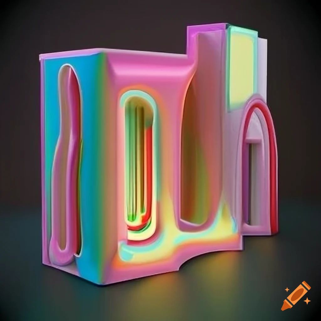 Colorful and intricate abstract 3d sculpture