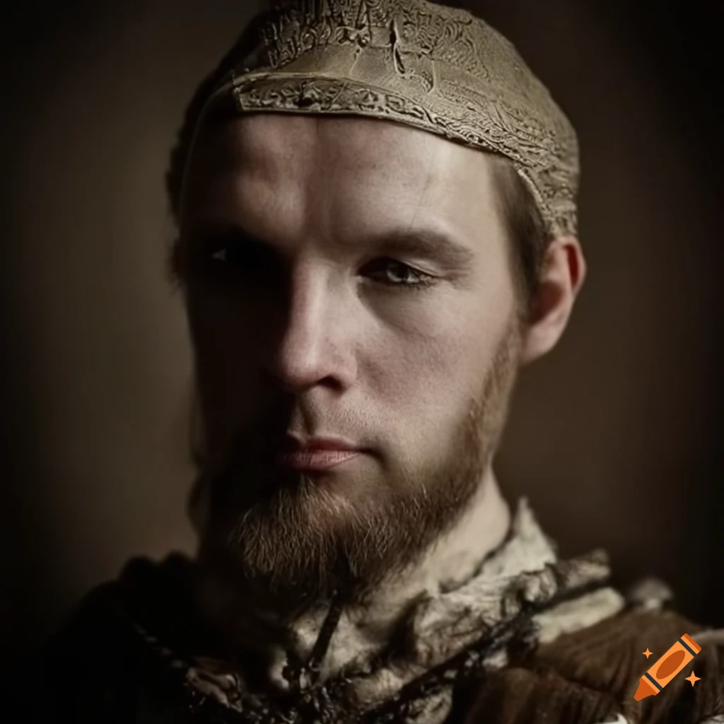 Portrait of a strong medieval man on Craiyon