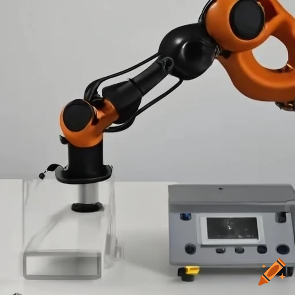 Simplified model of a kuka robot arm holding an ultrasound device