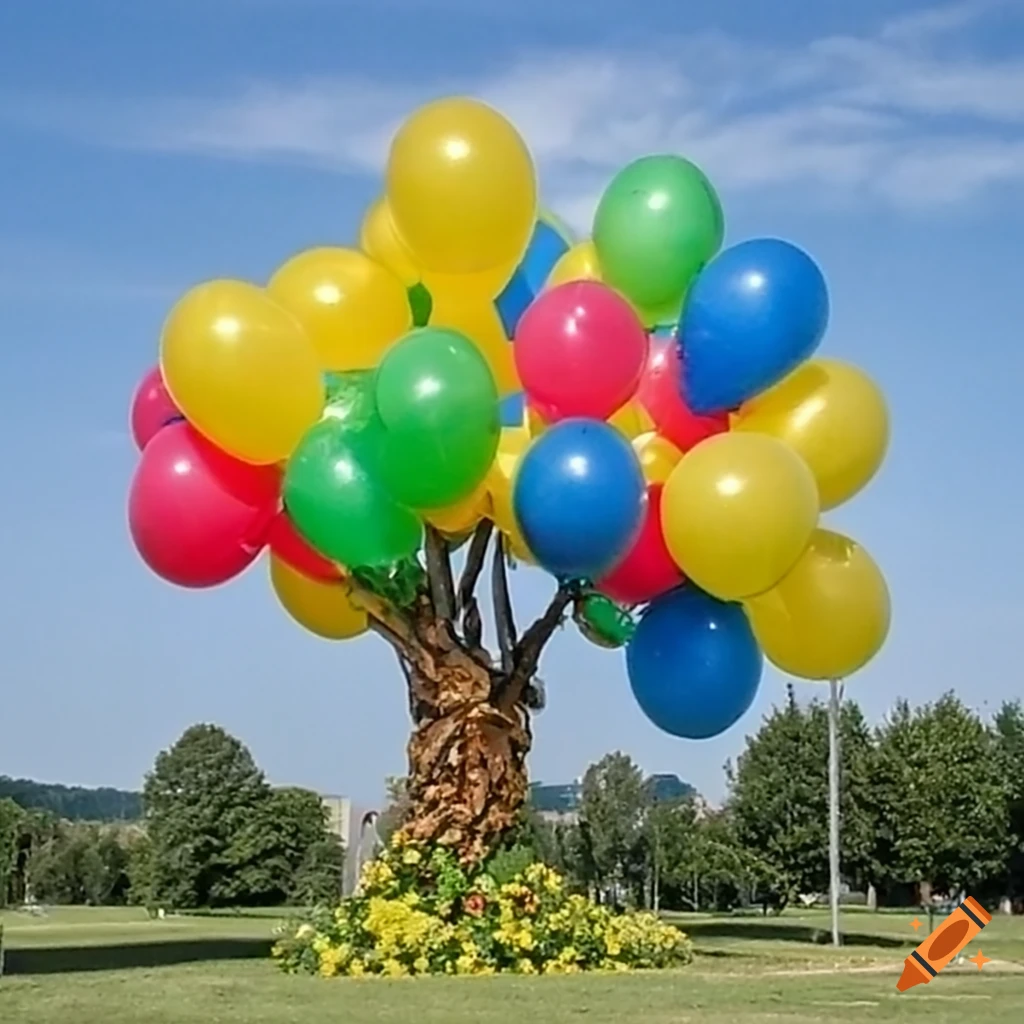 Balloon sculpture of a tree