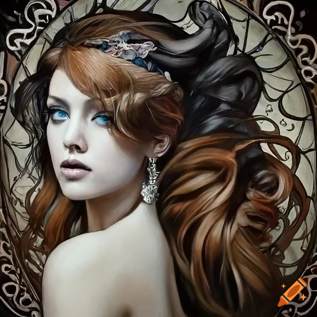 Hyperrealistic Portrait Of A Beautiful Woman With Wavy Brown Hair And