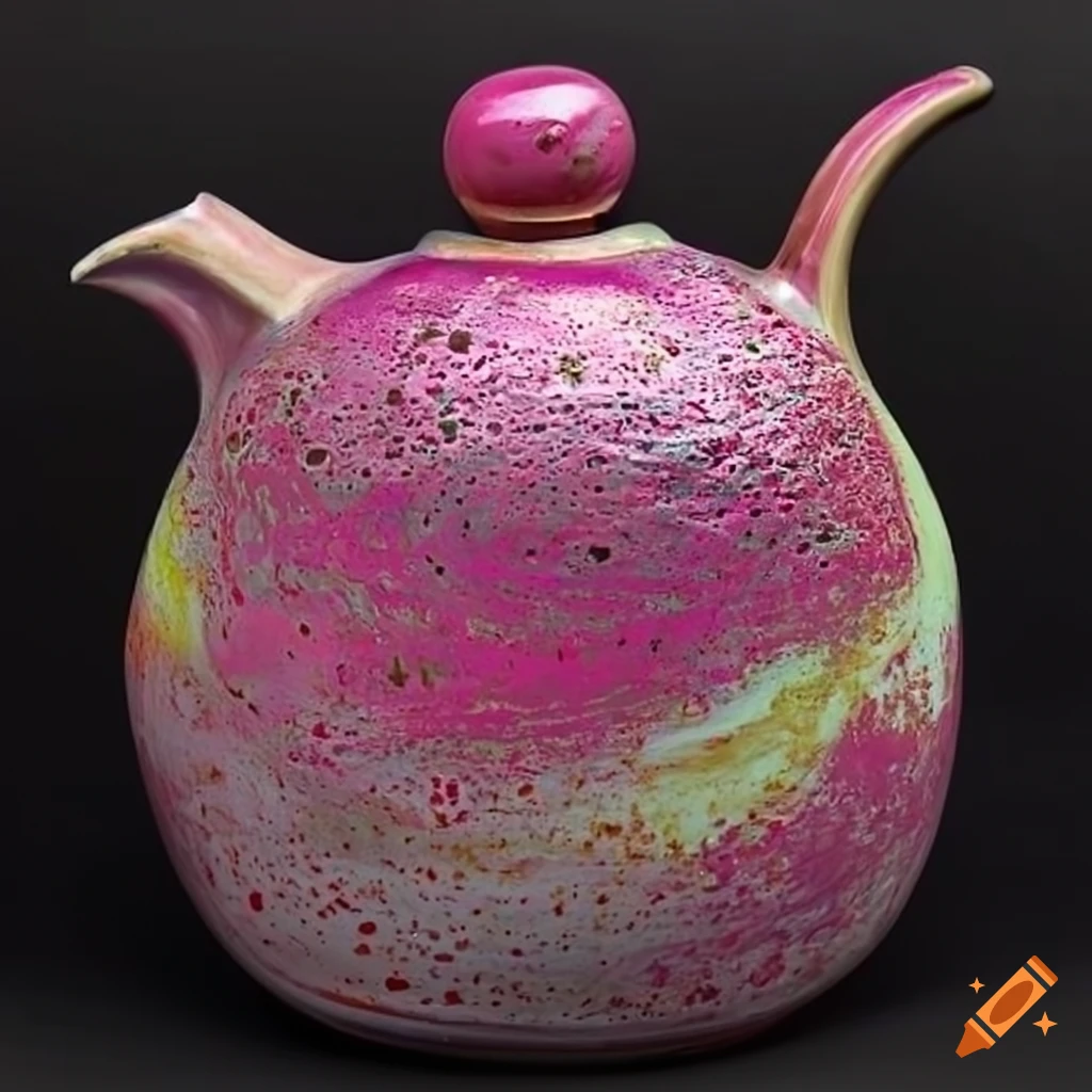 Abstract ceramic art with unique glazes and strong colors on Craiyon