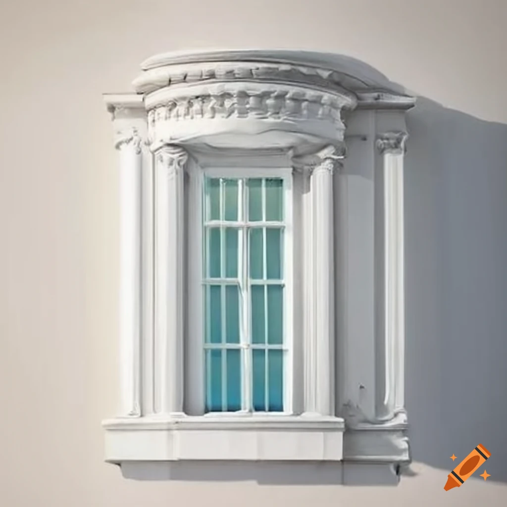 Window on a white wall on Craiyon