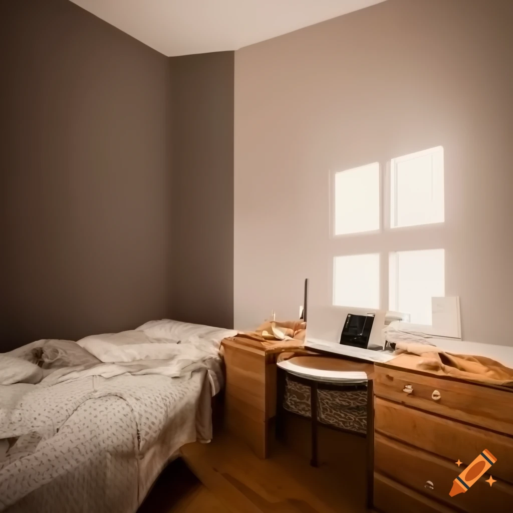 Cozy bedroom with a desk and computer