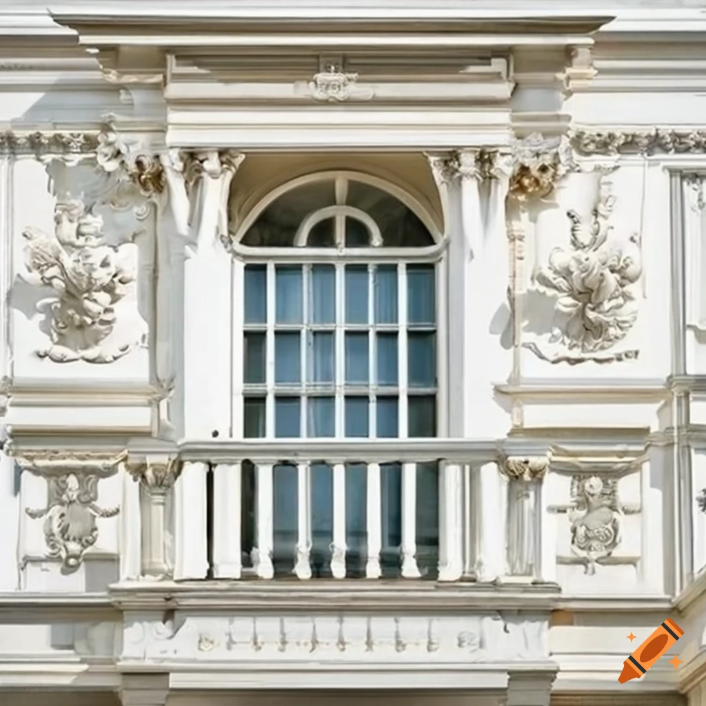 Ornate neo classical palace window with balcony