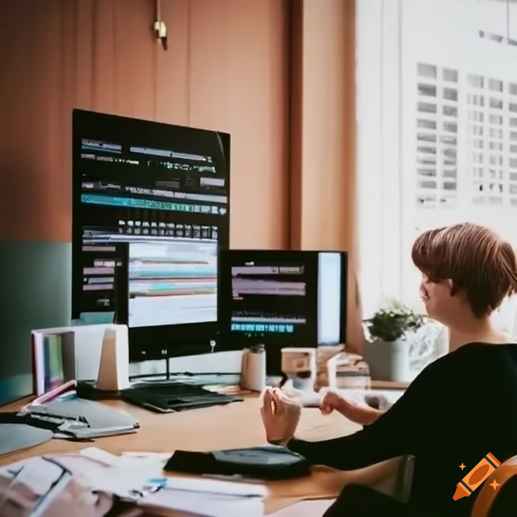 Office team working together on Craiyon