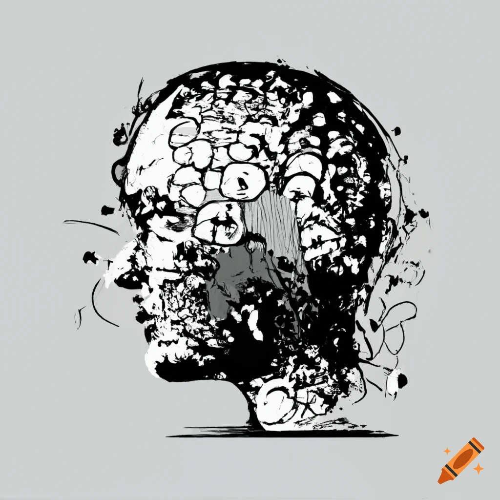 Abstract handdrawing of a contorted man on Craiyon