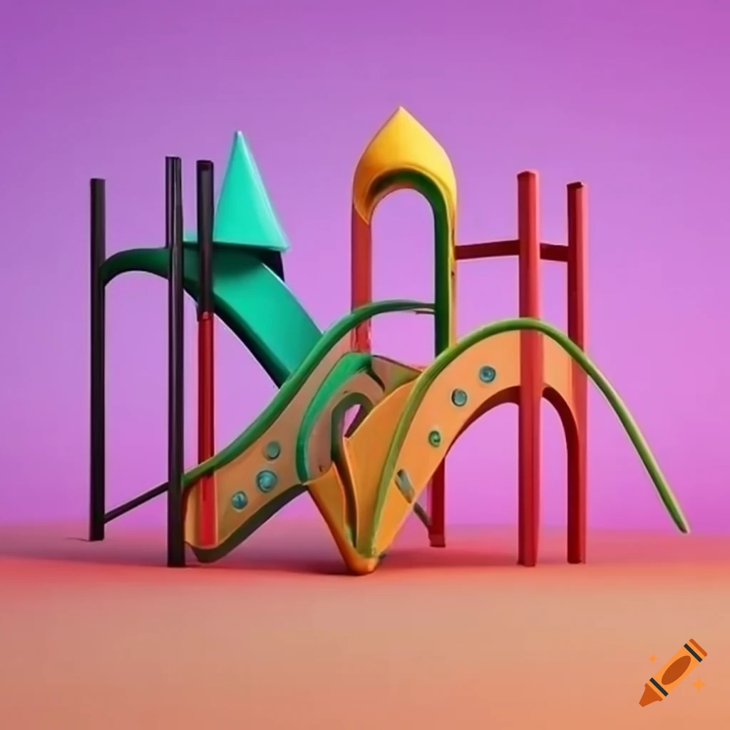 Colorful and surreal playground on Craiyon