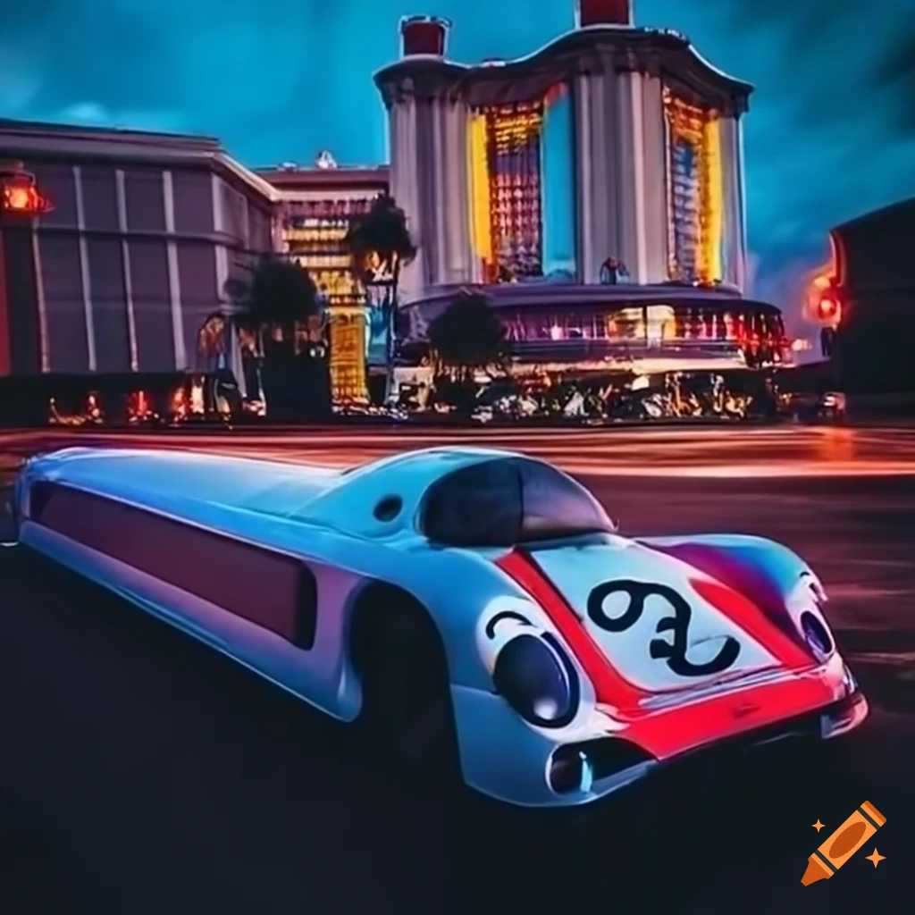 Porsche 917/30 limo outside a casino