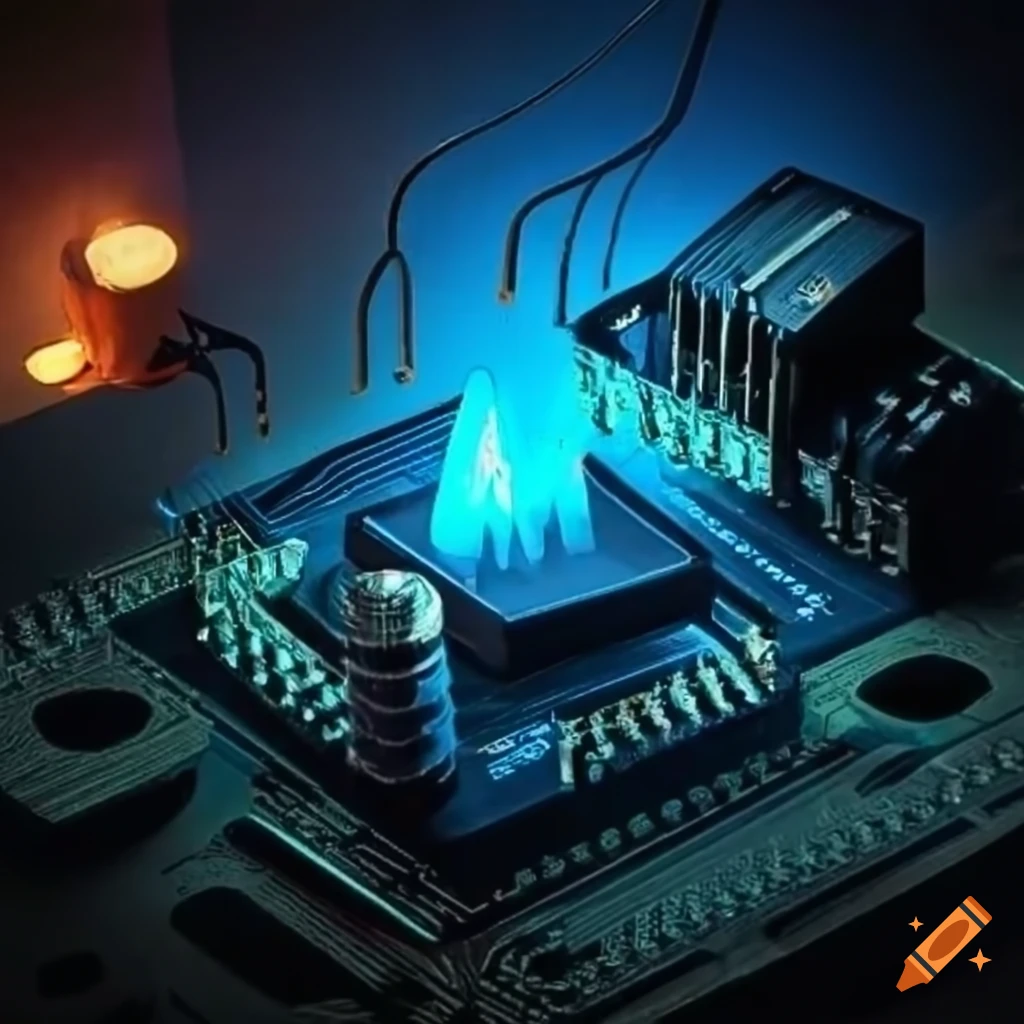 Close-up of electronic circuit