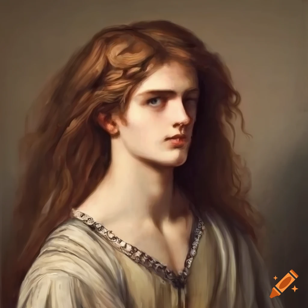 Portrait Of A Young Man With Long Hair On Craiyon