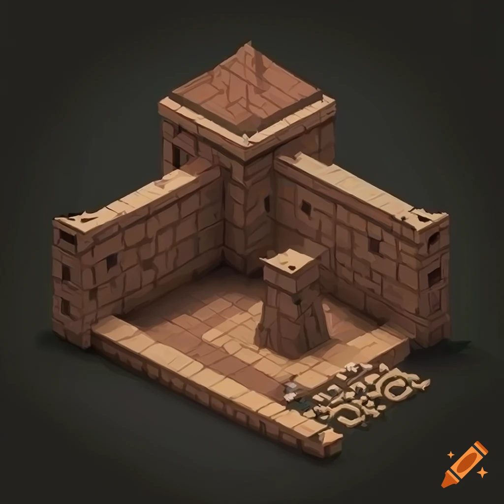 Isometric rpg tiles made of sandstone on Craiyon