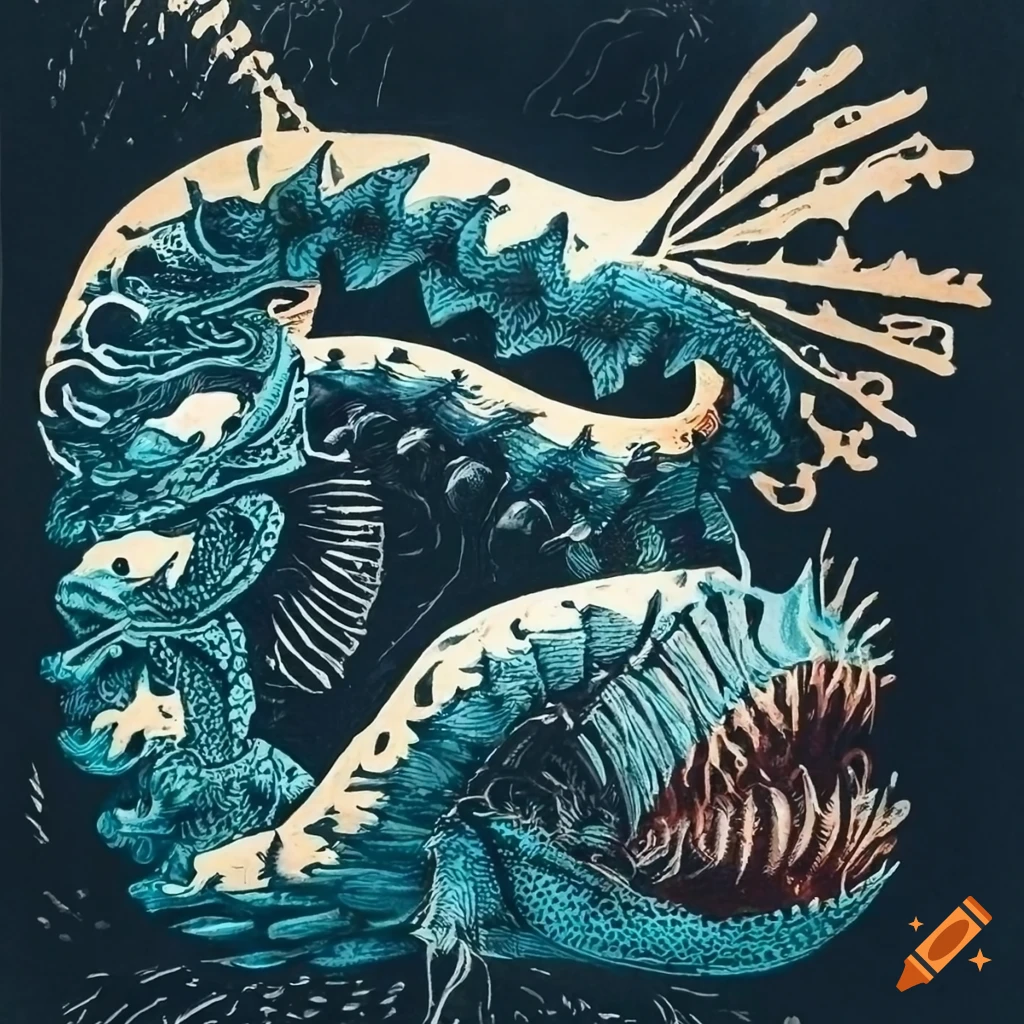 Mc escher fish and scale artwork on Craiyon