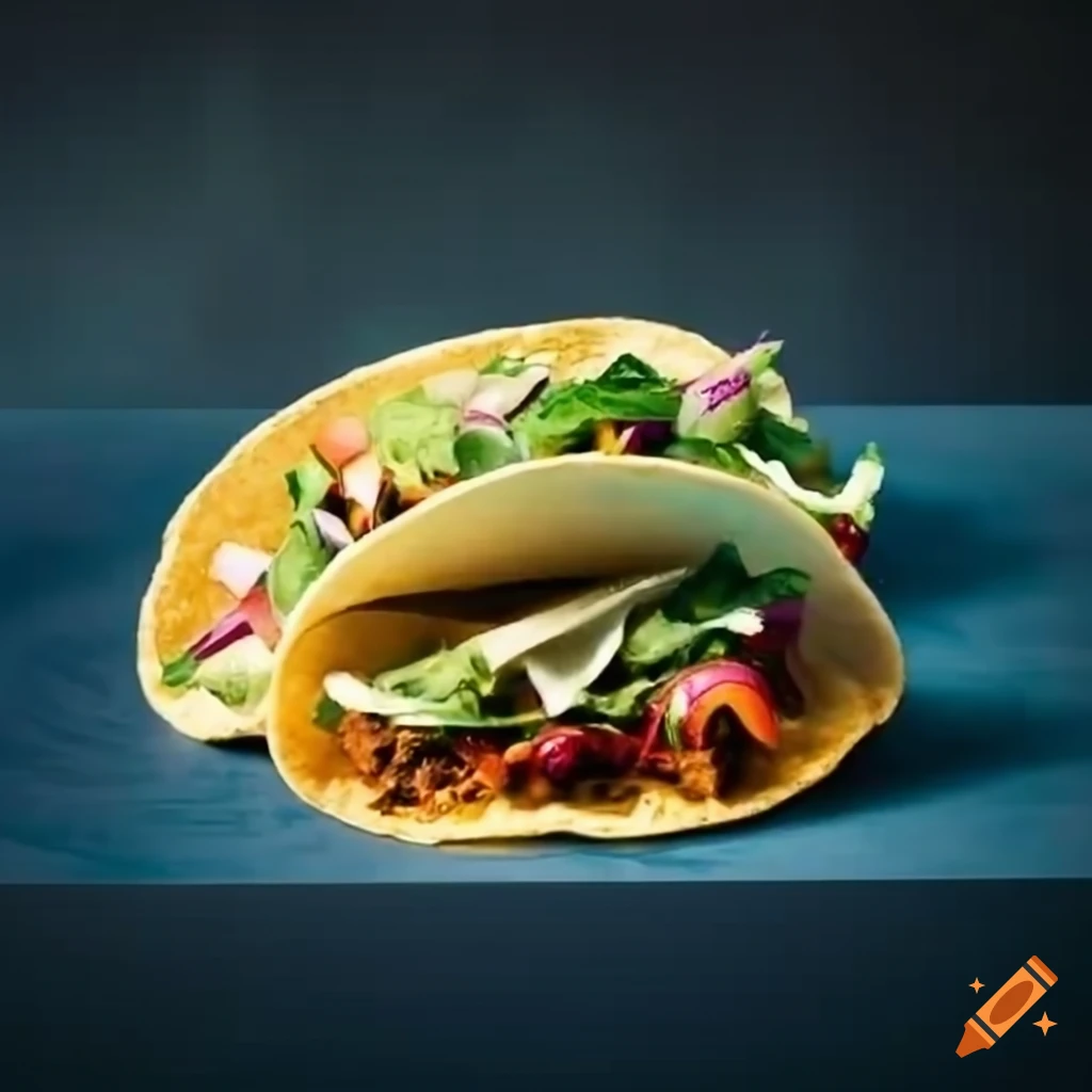 Imagen de tacos con un tono azul on Craiyon