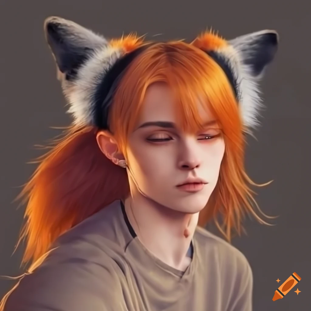 Handsome guy with orange hair and fox features