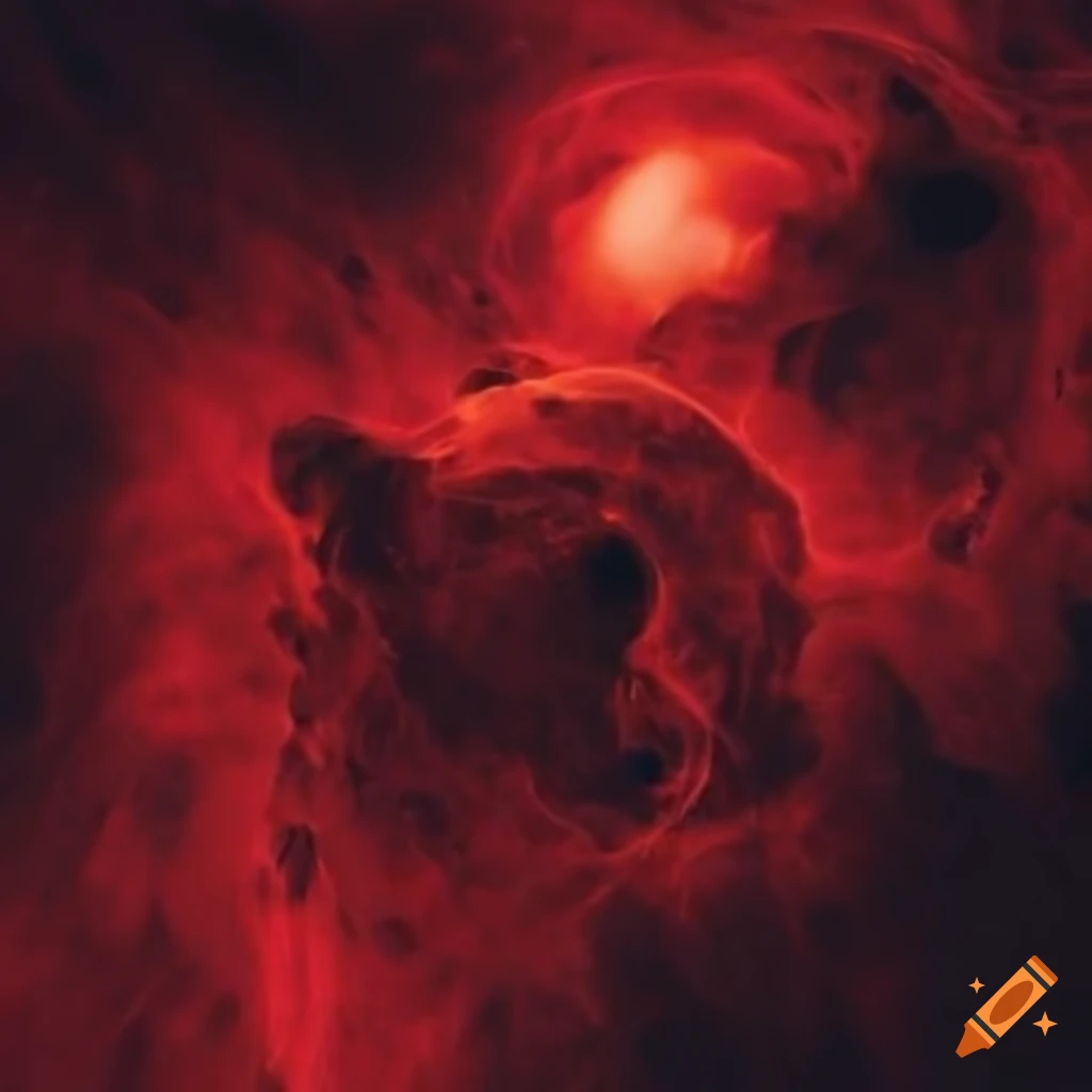 Red abstract nebula on Craiyon