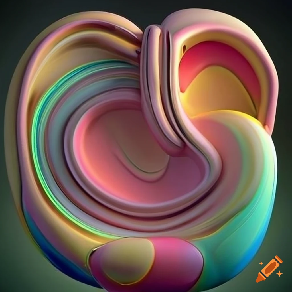 Intricately sculpted colorful abstract artwork