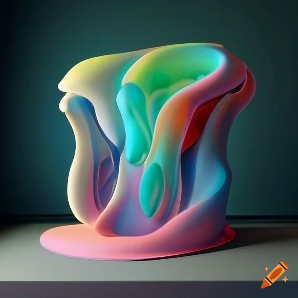Colorful and dreamy abstract 3d sculpture on Craiyon