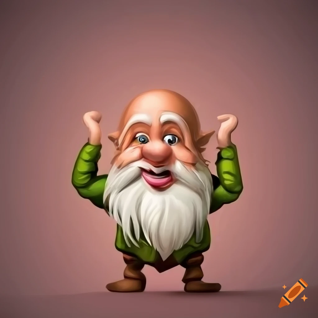 Cartoon dwarf with hands on head on Craiyon