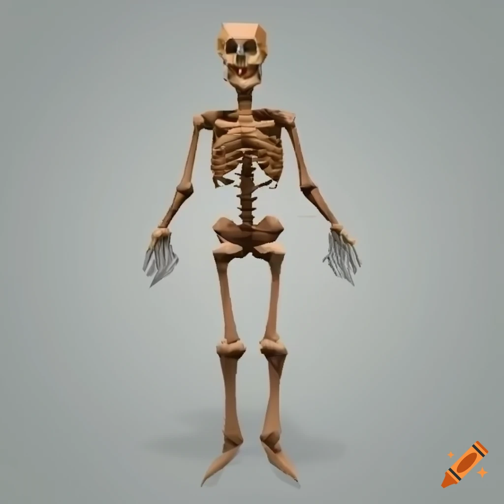 Low poly skeleton artwork on Craiyon