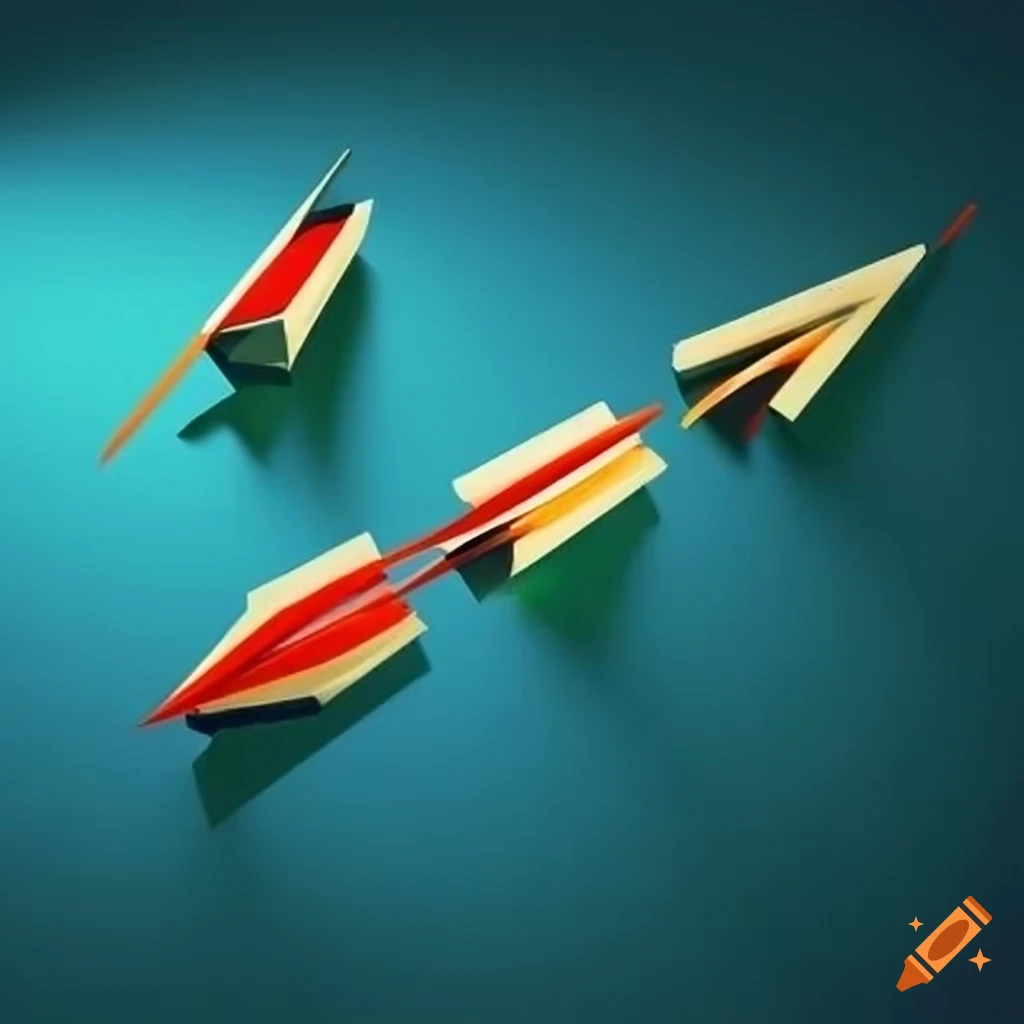 Converging arrows in graphic design on Craiyon