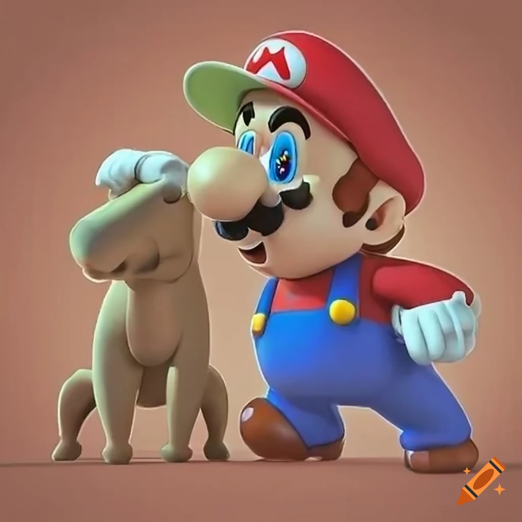 Low poly mario character on Craiyon