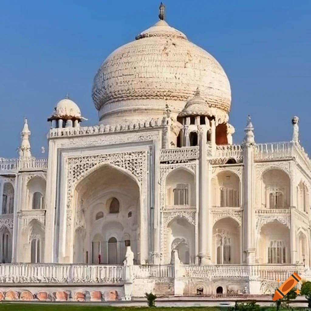 Frontal elevation of mahal white house in mediterranean architectural ...