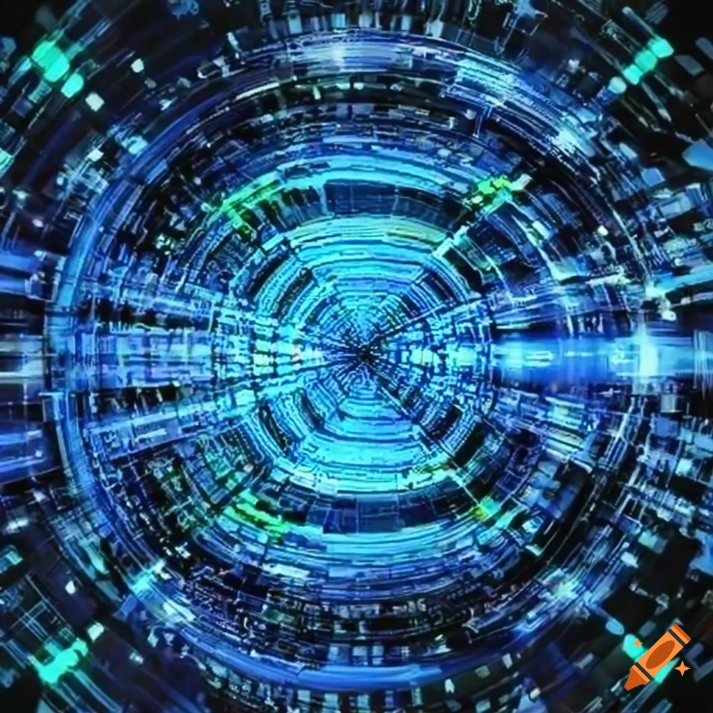 Highly symmetrical electric network in monochrome on Craiyon