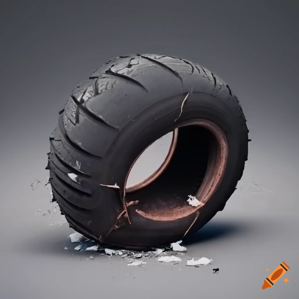 Damaged tire on Craiyon